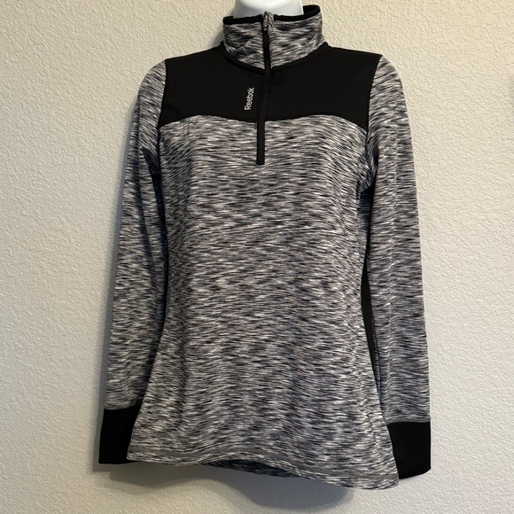 Reebok | Tops | Reebok Womens Quarter Zip Blackgrey Xs | Poshmark
